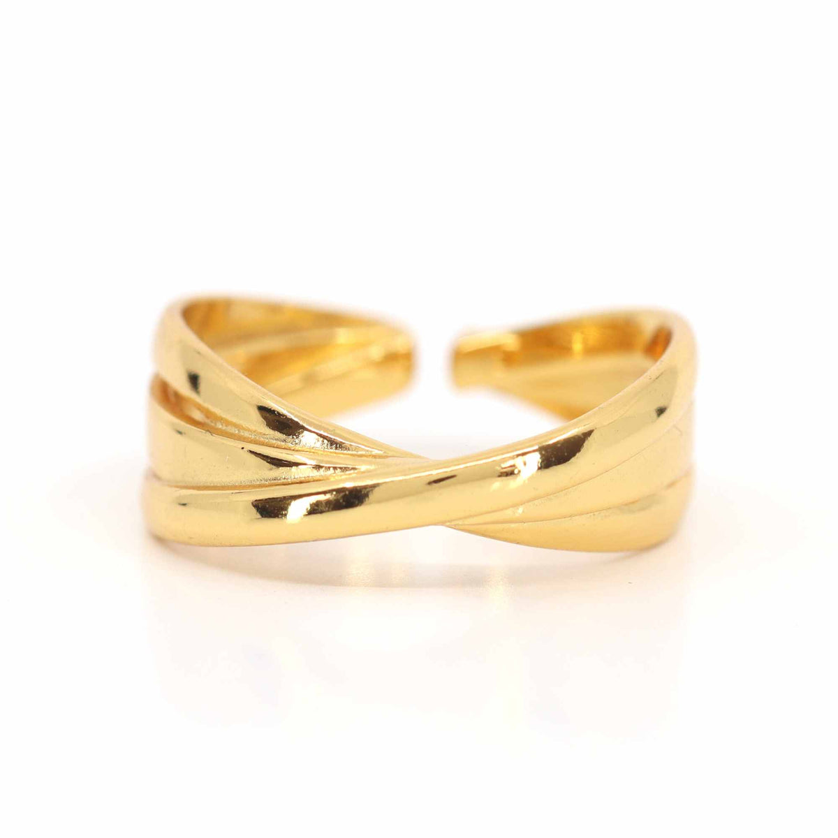 Triple Twist Open Resizable ring by Satinski