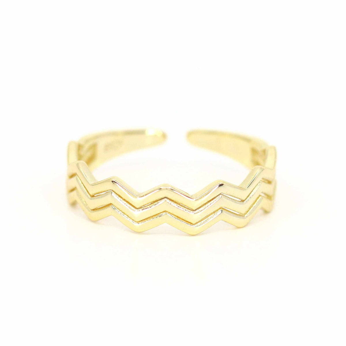 Satinski angular wave resizable stacking ring